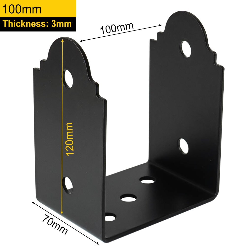 Heavy Duty Ornamental Black Bolt Down Pergola Post Support | Black ...