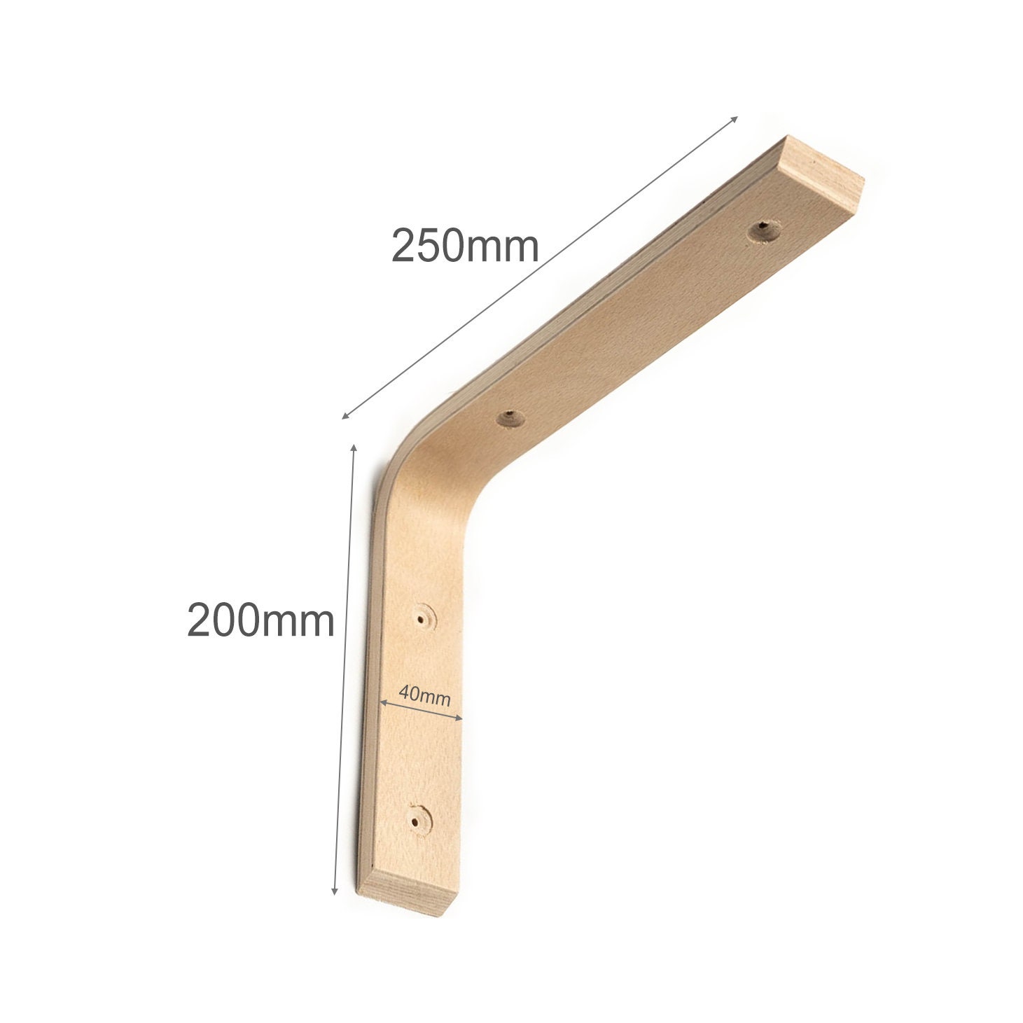 Single Heavy Duty Wooden Plywood Shelf Support Bracket Beech Timber ...