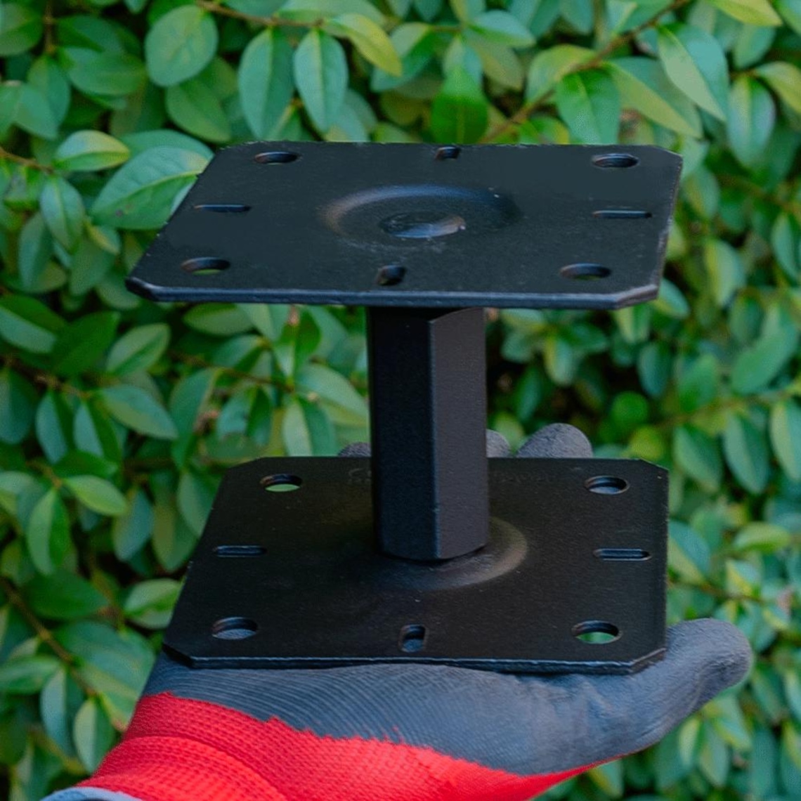 Black Height Adjustable Bolt Down Post Support Support | Adjustable ...