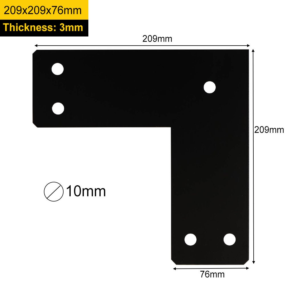 Heavy Duty Black Decorative Pergola Corner Bracket |flat Angle Bracket ...