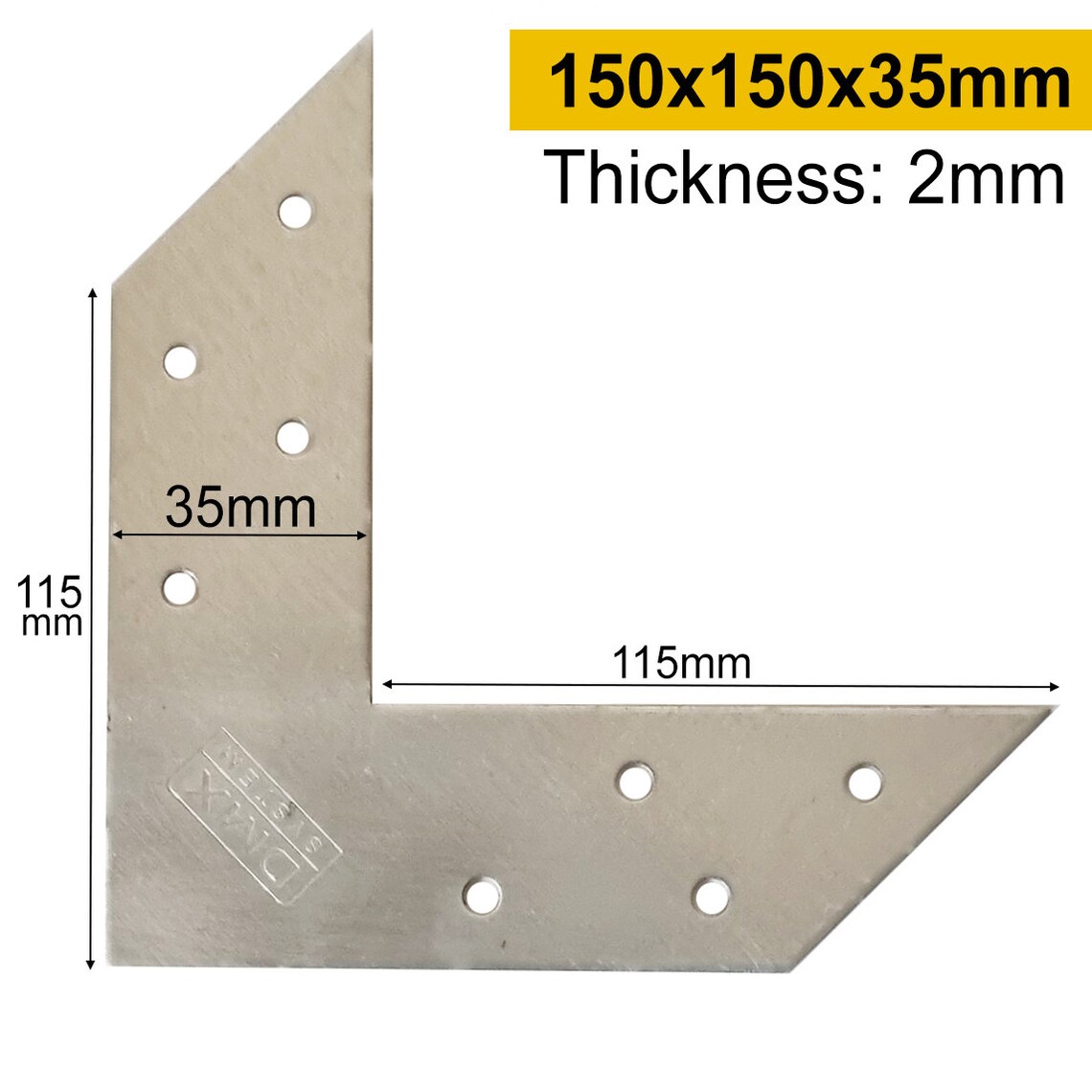 Heavy Duty Galvanised Flat Angle Bracket | Angle Plate | L Shape Corner ...
