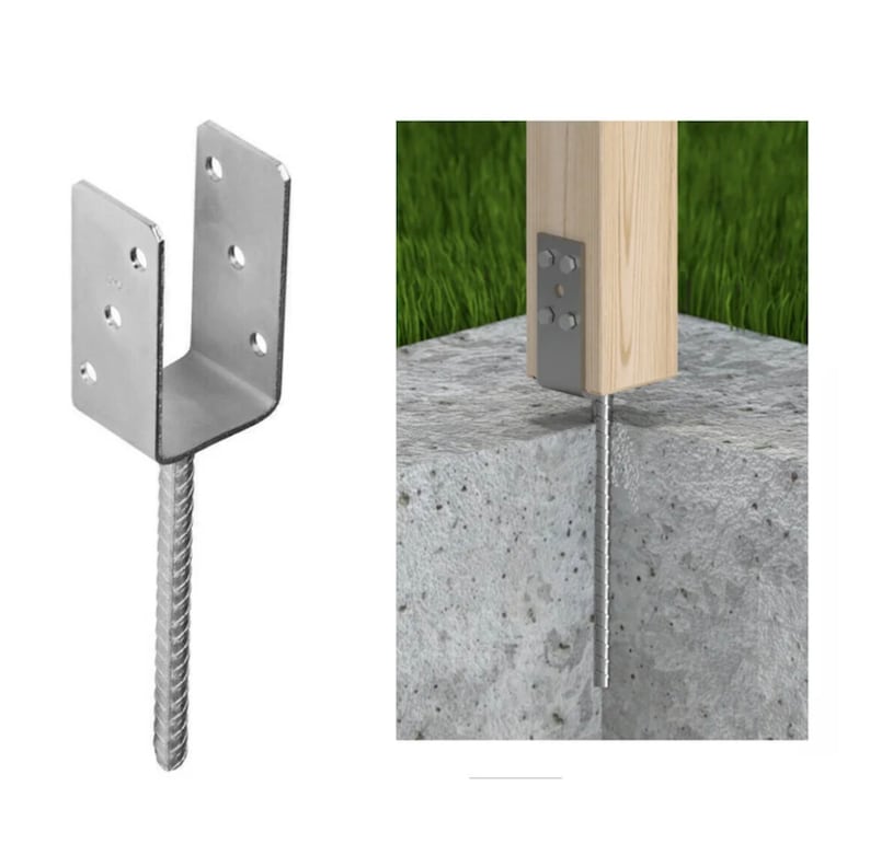 Galvanised Concrete in U Shape Pergola Post Support – 40mm Depth - Etsy