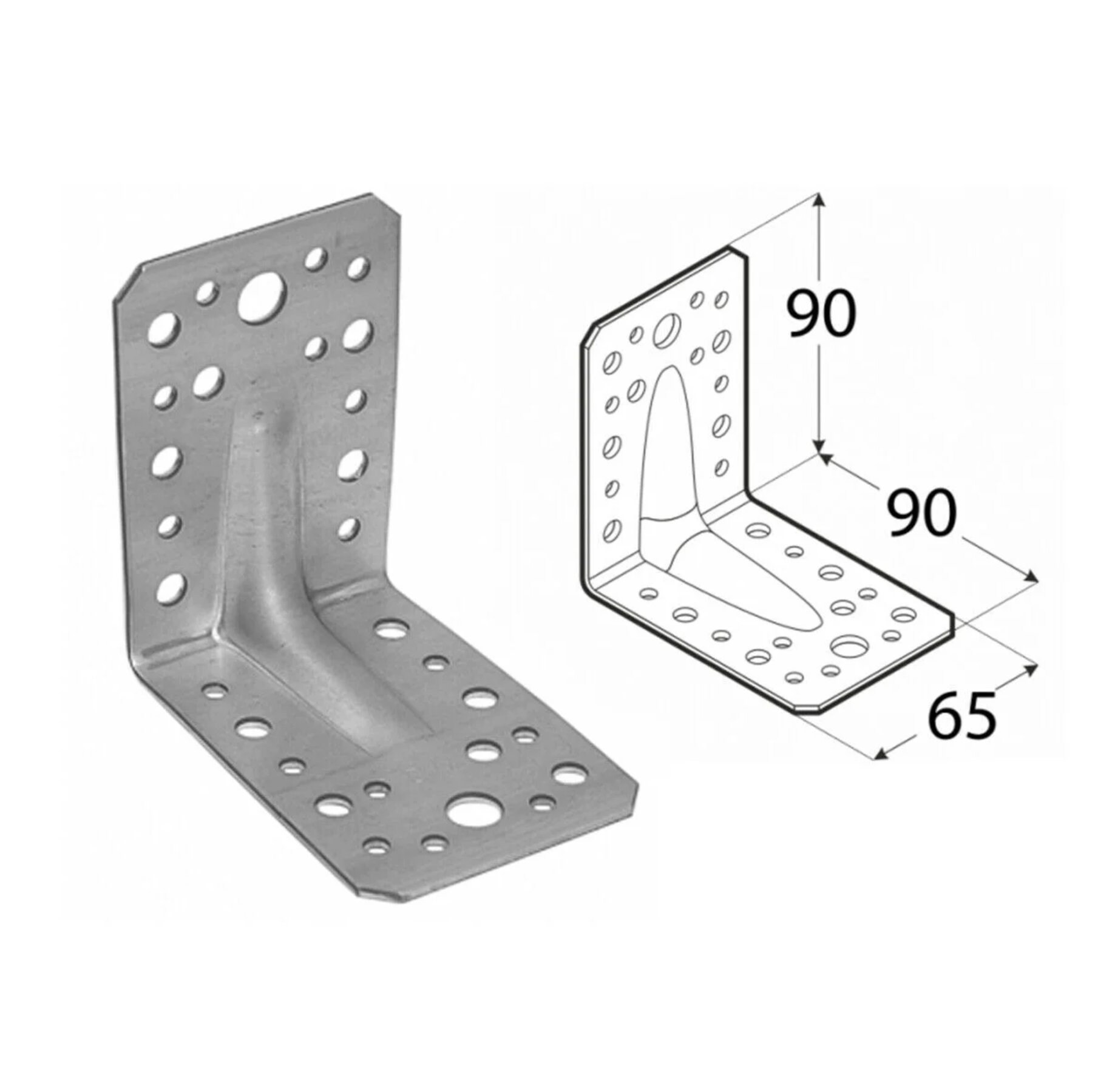 Heavy Duty Galvanised Reinforced Angle Brackets Corner Braces ...