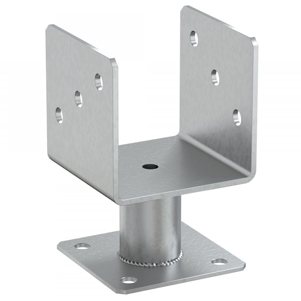 Heavy Duty Galvanised Elevated Bolt Down Pergola Post Support | Post ...