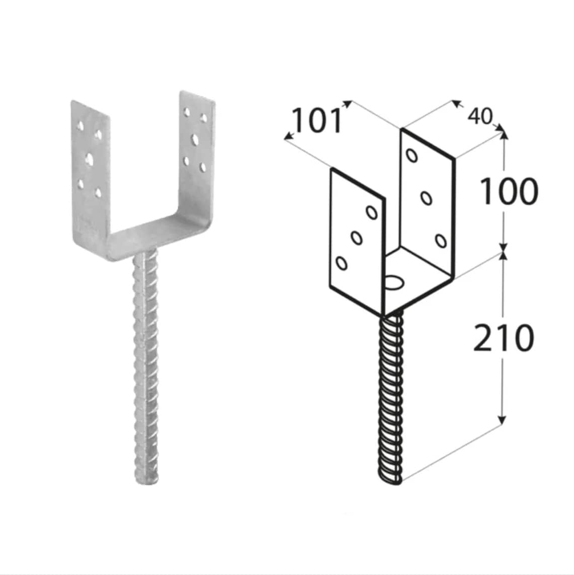 Galvanised Concrete in U Shape Pergola Post Support – 40mm Depth - Etsy