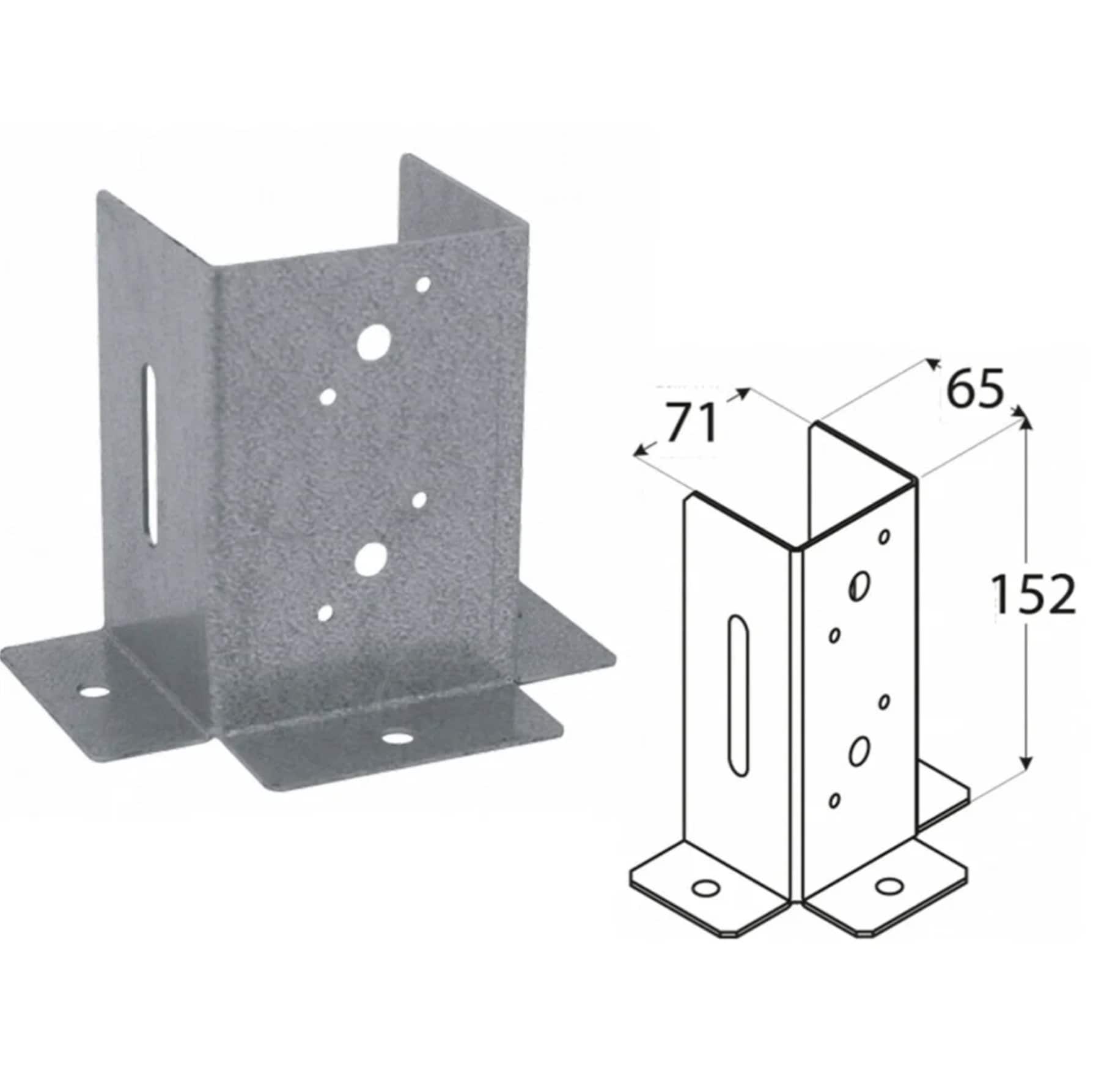 Galvanised Three Way Bolt Down Pergola Post Support Post Anchor Pergola ...