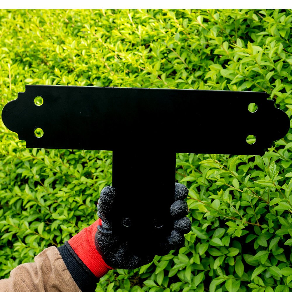 Black Ornamental Tee Bracket Brace | T Shape Pergola Connector | Black ...