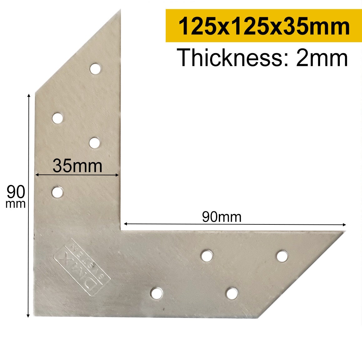 Heavy Duty Galvanised Flat Angle Bracket | Angle Plate | L Shape Corner ...