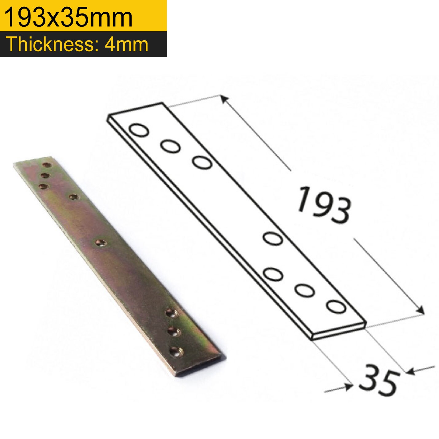 Heavy Duty Yellow Galvanised Flat Connecting Jointing Mending Plate ...