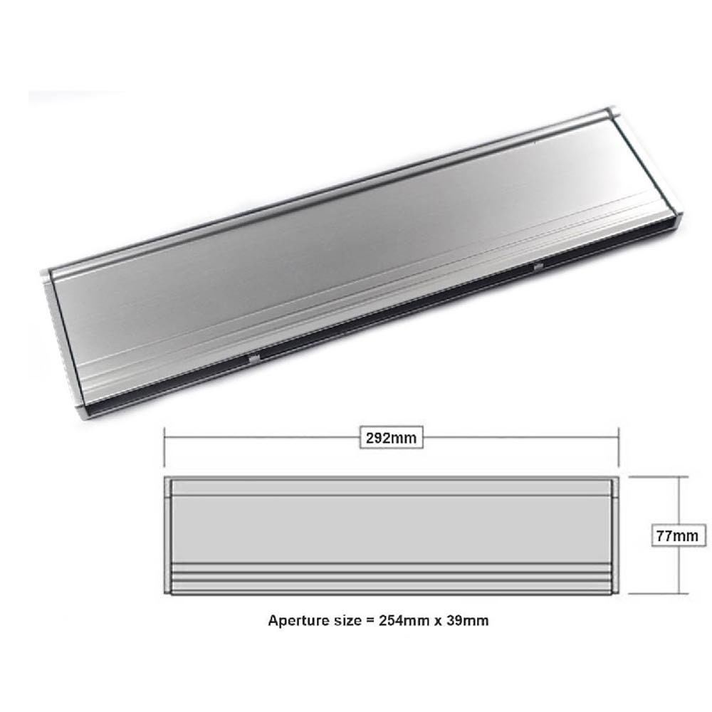 Aluminium Letter Box Plate Postal Flap Cover Internal PVC Wooden Door ...