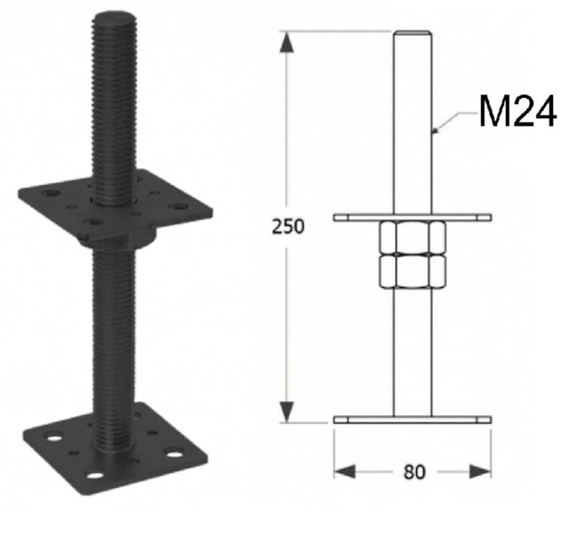 Black Heavy Duty Galvanised Adjustable Pergola Post Support Pergola ...