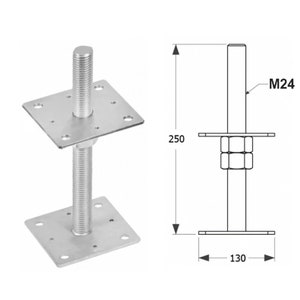 Heavy Duty Galvanised Height Adjustable Pergola Post Support ...