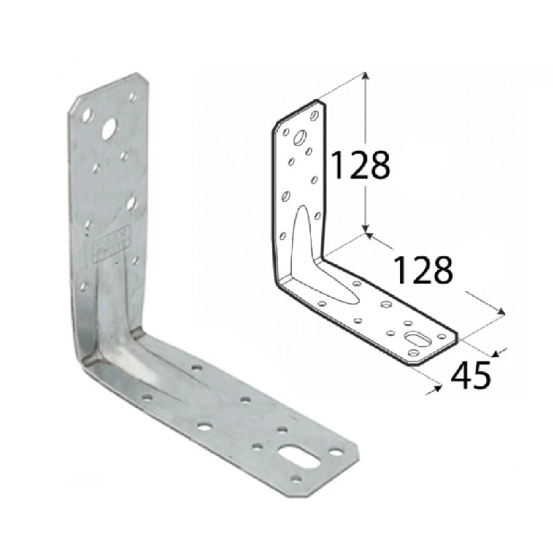 Heavy Duty Galvanised Reinforced Angle Brackets Corner Braces ...