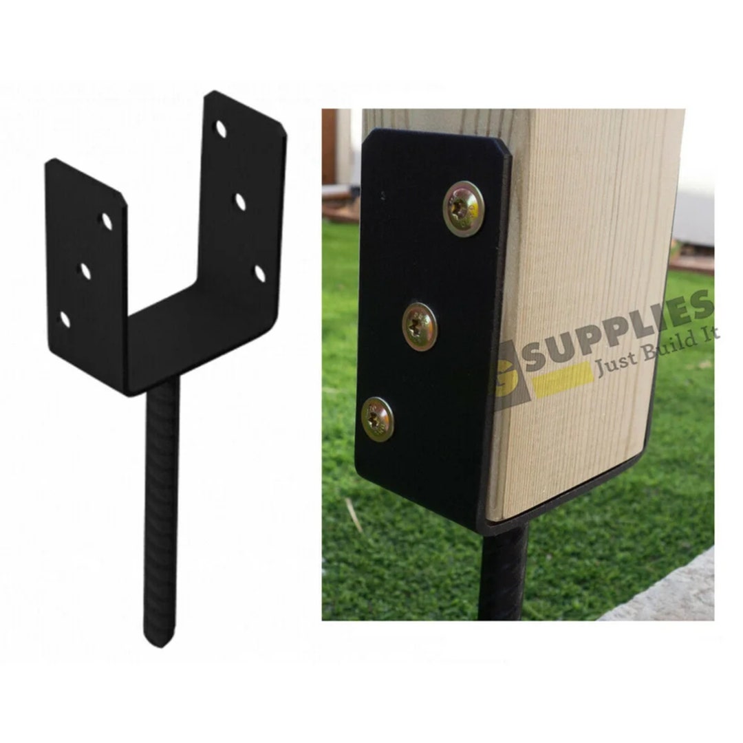 Black Concrete in U Shape Post Support - Etsy UK