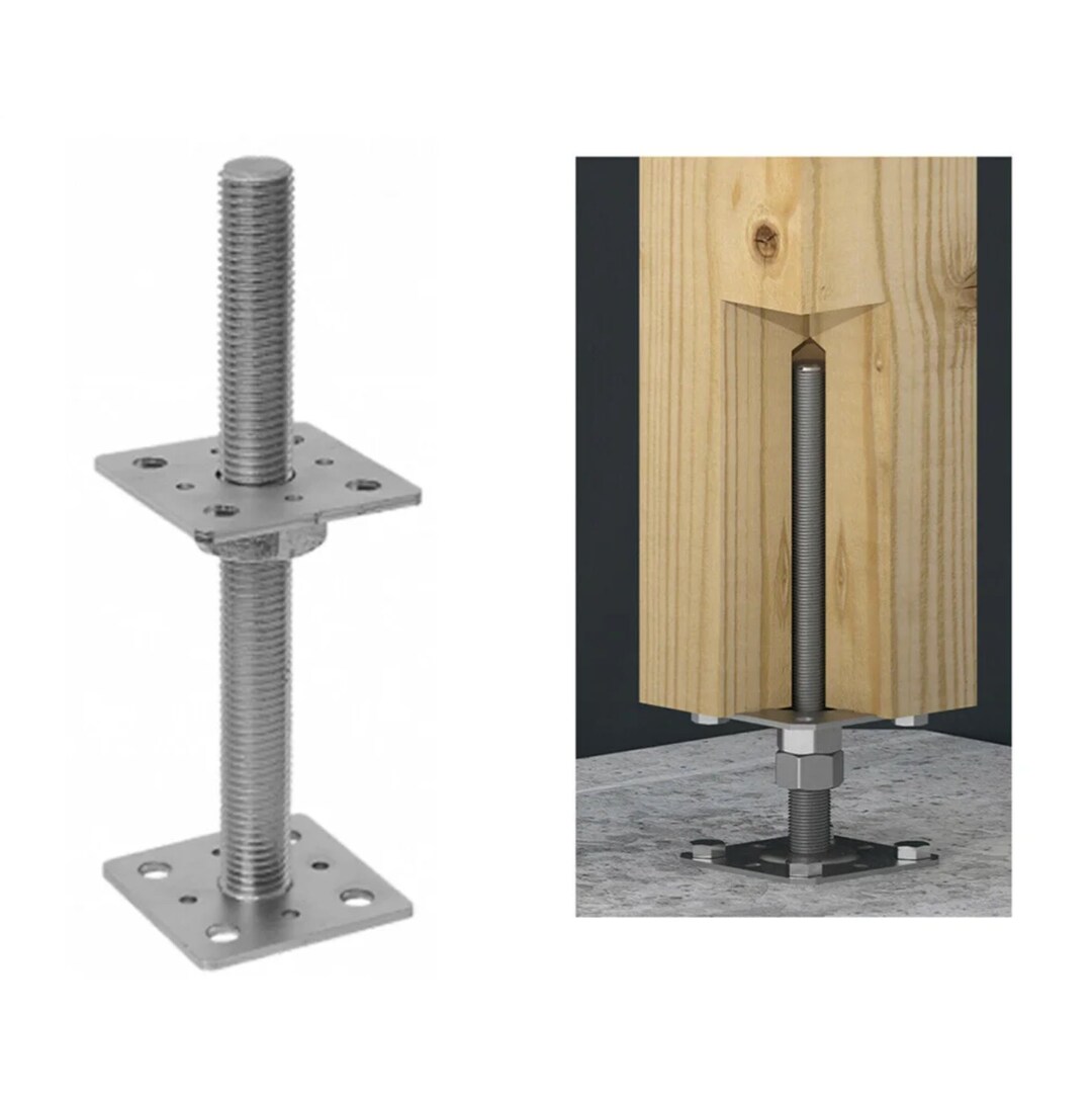 Heavy Duty Galvanised Height Adjustable Pergola Post Support ...