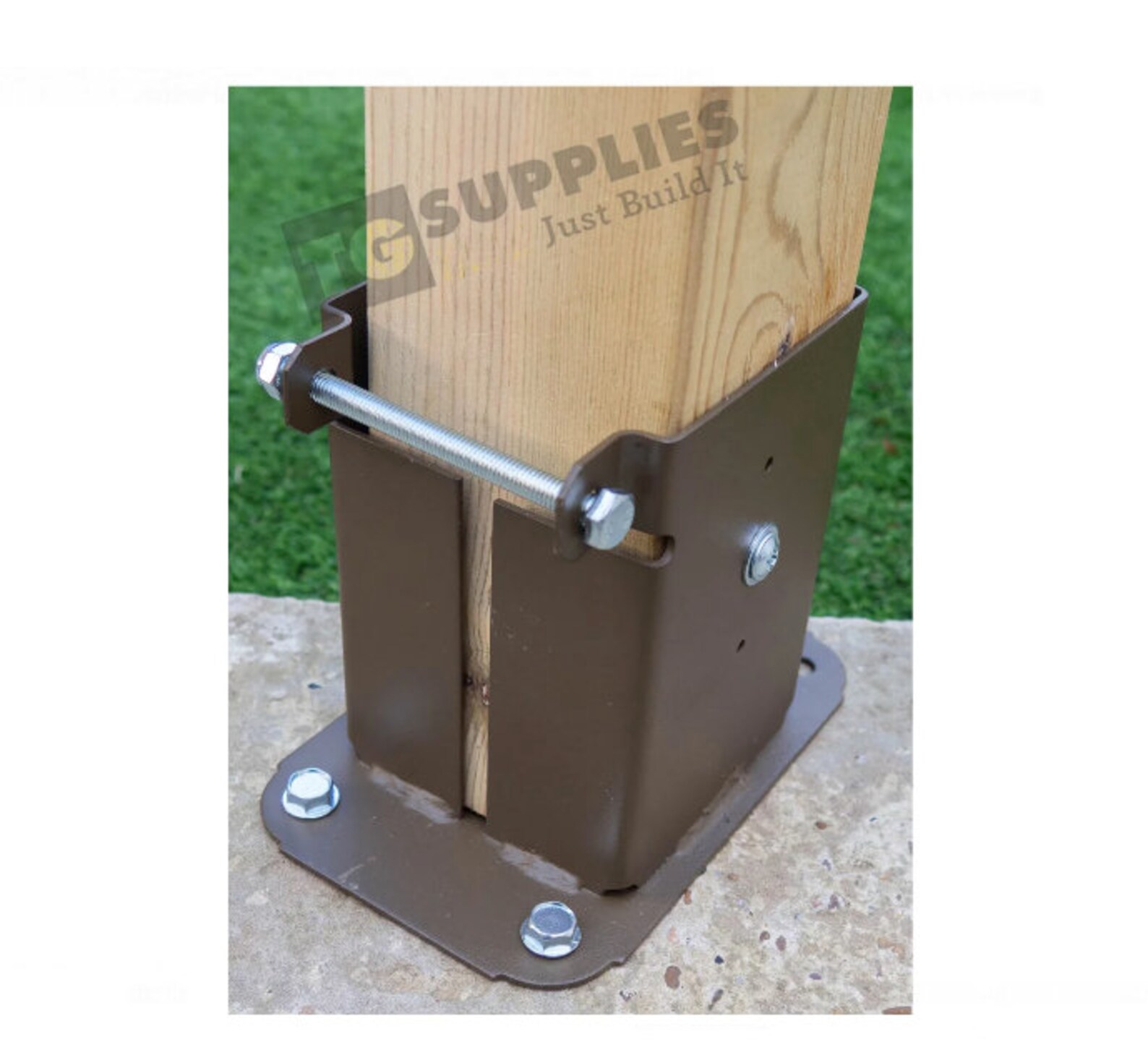 Heavy Duty Bolt Down Pergola Post Support | Bolt Down Fence Post ...