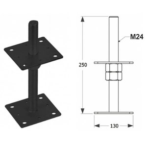 Black Heavy Duty Galvanised Adjustable Pergola Post Support Pergola ...