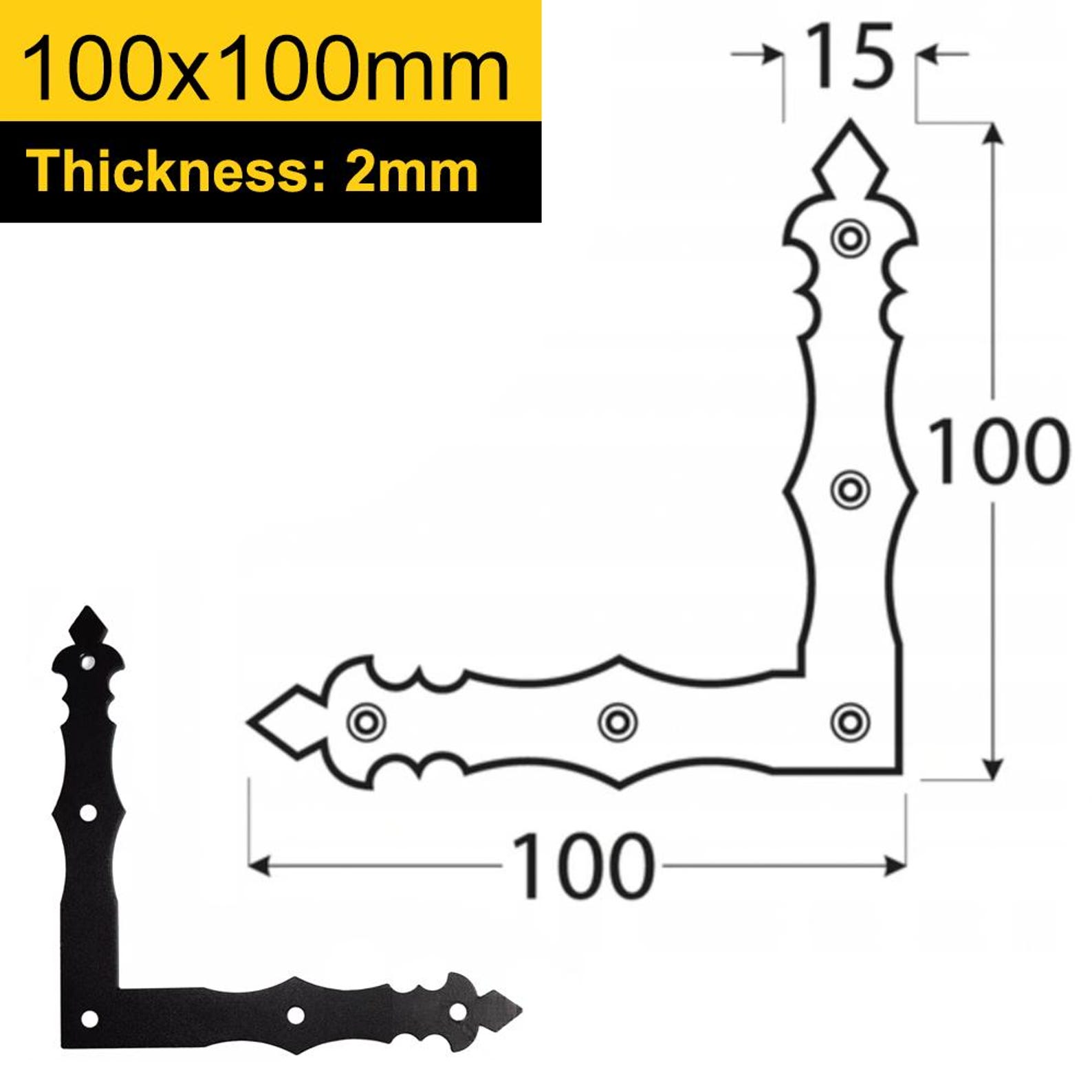Single Black Powder-coated Decorative Flat Right Angle Bracket | L ...