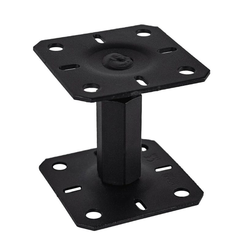 Black Height Adjustable Bolt Down Post Support Support | Adjustable ...