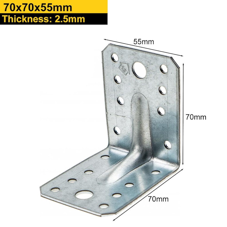 Heavy Duty Galvanised Reinforced Angle Brackets | Corner Braces ...