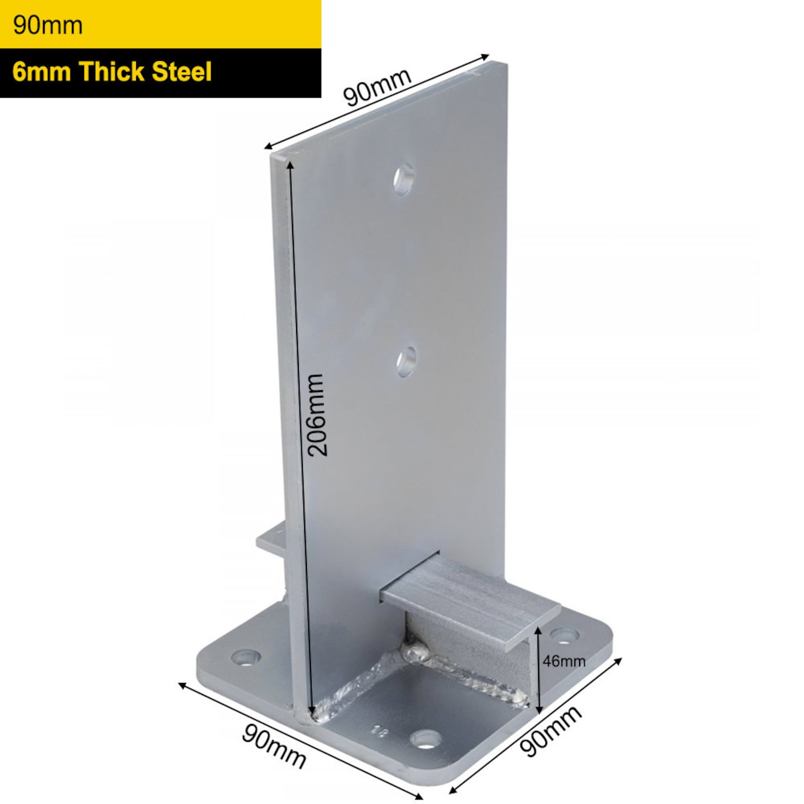 Heavy Duty Galvanised Internal Bolt Down Pergola Post Support STRONG ...