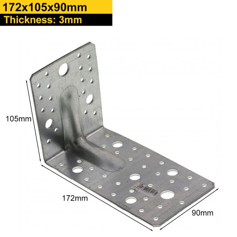 Heavy Duty Galvanised Reinforced Angle Brackets | Corner Braces ...