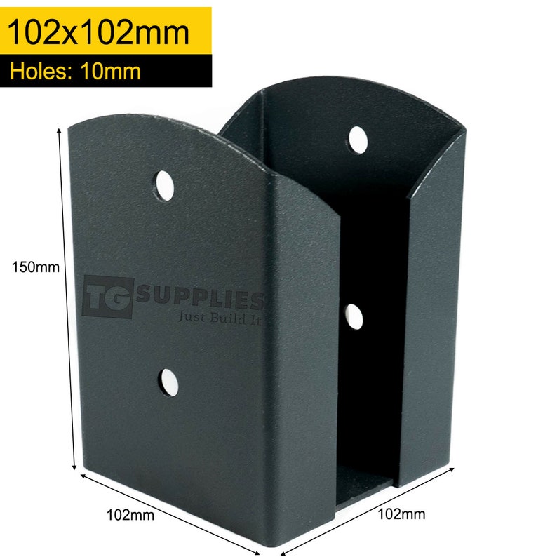 Heavy Duty Galvanised Anthracite Grey Bolt Down Post Support | Pergola ...