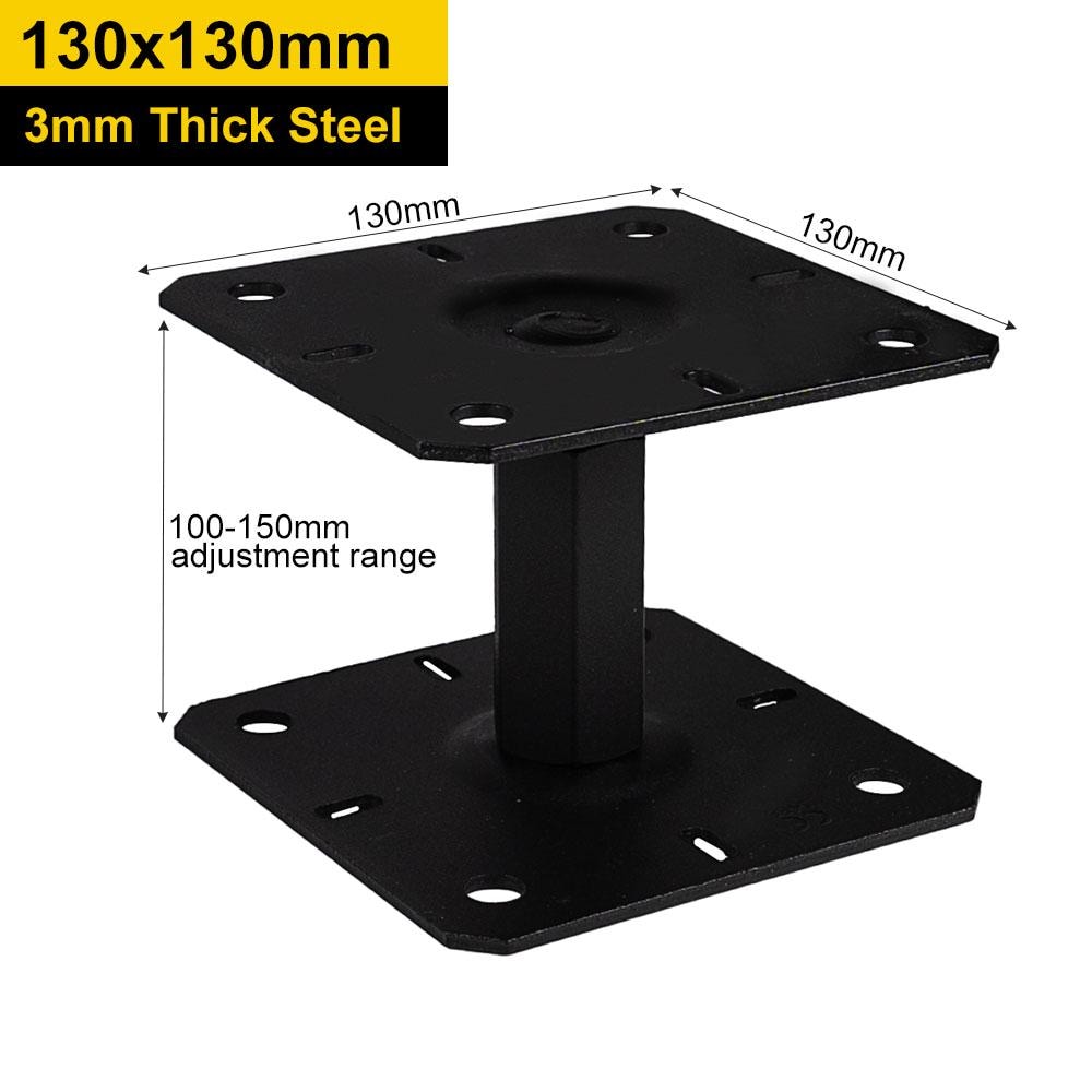 Black Height Adjustable Bolt Down Post Support Support | Adjustable ...