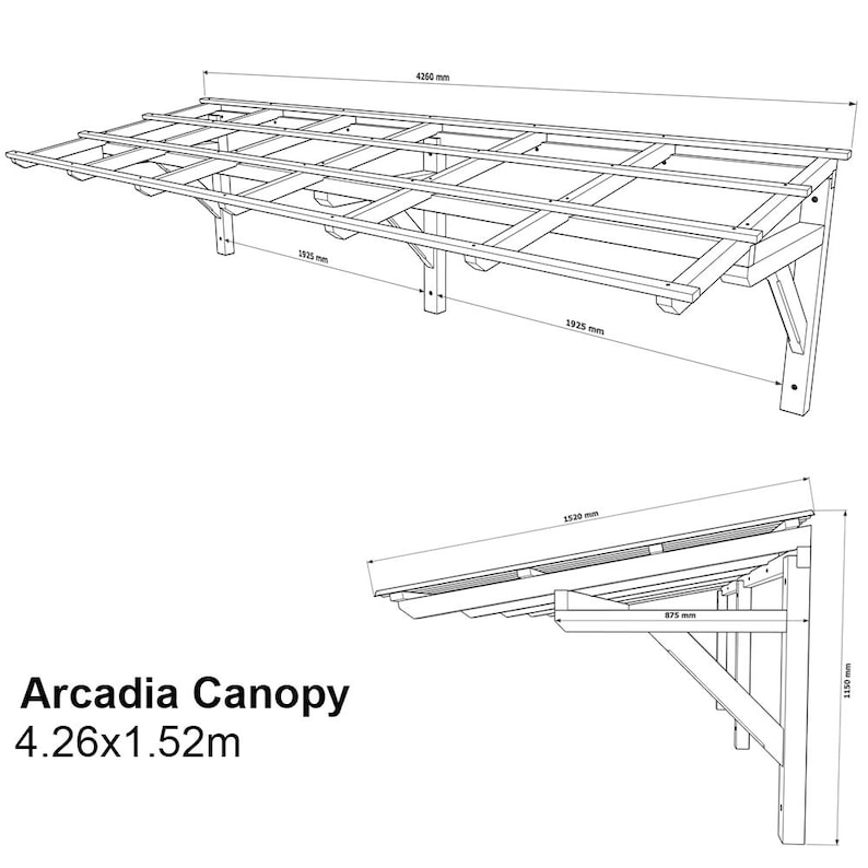 Complete Self-assembly Arcadia Canopy Kit With Corrugated Roofing for ...