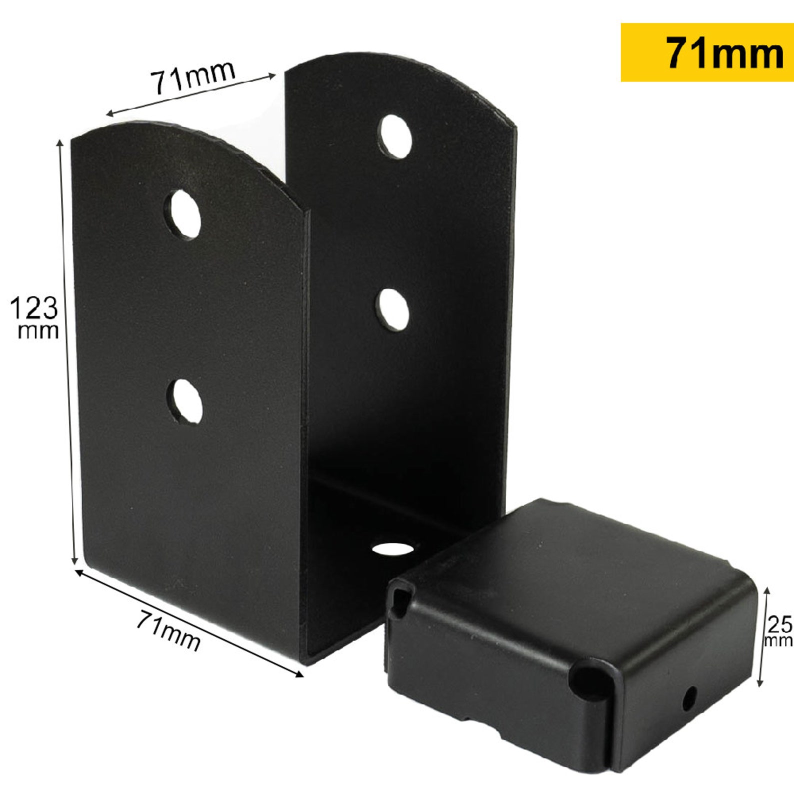 Black Down Post Pergola Post Support With A Spacer | Pergola Post ...