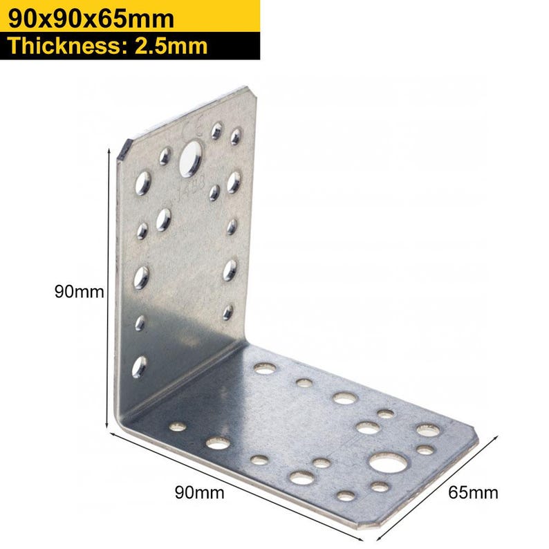 Heavy Duty Galvanised 2.5mm Thick Angle Brackets L Shape Corner Braces ...