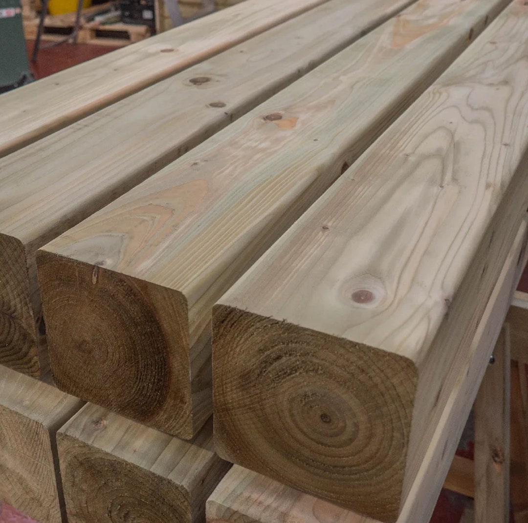 Chunky 121mm X 121mm Smooth Planed Treated Timber Pergola Post (5″ X 5 ...