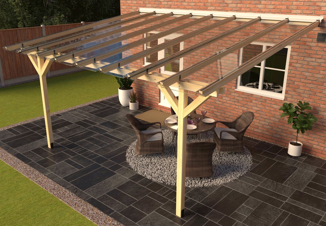 Complete Self-assembly Lean-to Pergola Skylite Kit With EZ Glaze ...