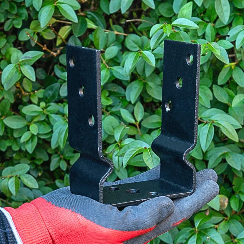 Heavy Duty Black Bolt Down Pergola Post Support - Black Bolt Down Post ...