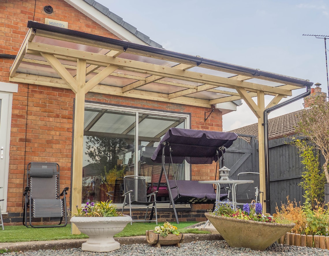 Lean-to Pergola Vista Complete Self-assembly Kit - Etsy UK