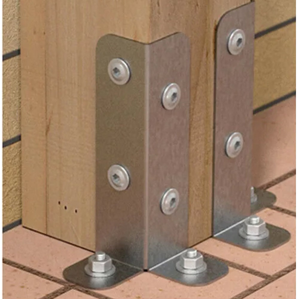Heavy Duty Pergola Bolt Down Post Support | Wooden Post Corner Bolt ...