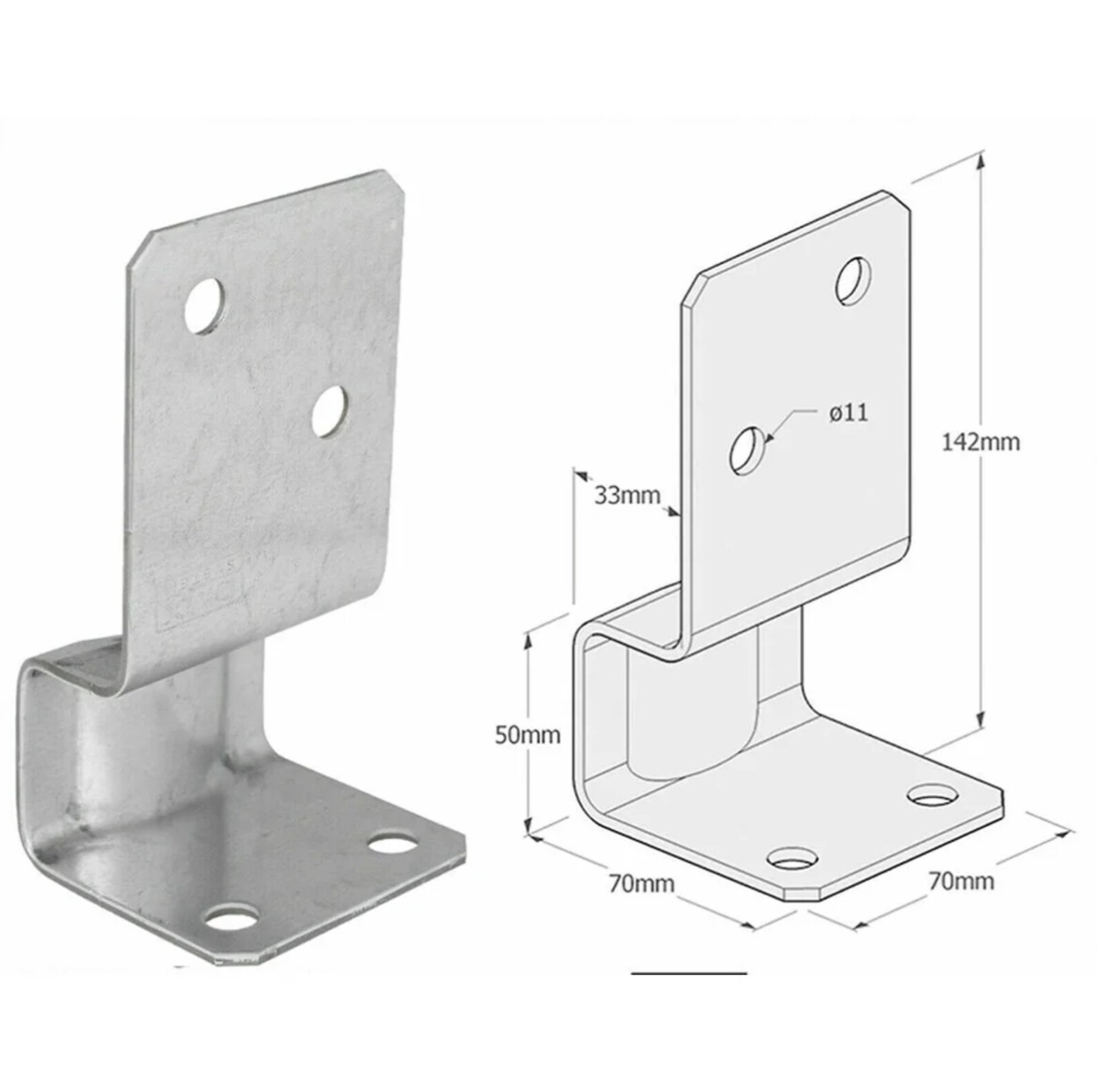 Versatile Galvanised Bolt Down Pergola Post Support Bracket Pergola ...