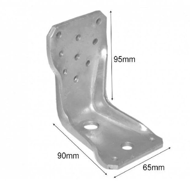 Heavy Duty 4mm Thick Galvanised Angle Bracket Concrete to Timber ...