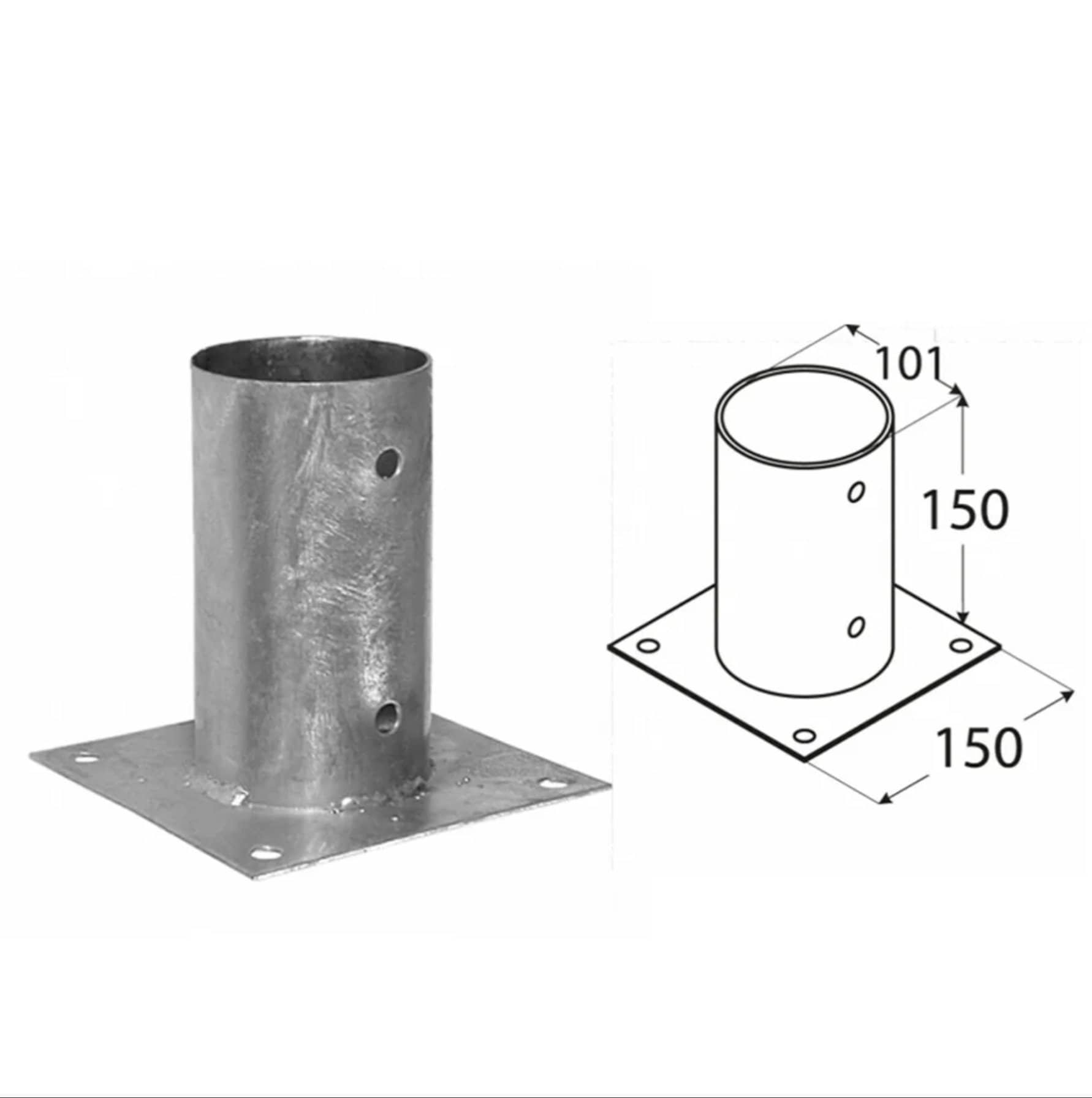 Circular Galvanised Bolt Down Post Support for Round Posts - Etsy