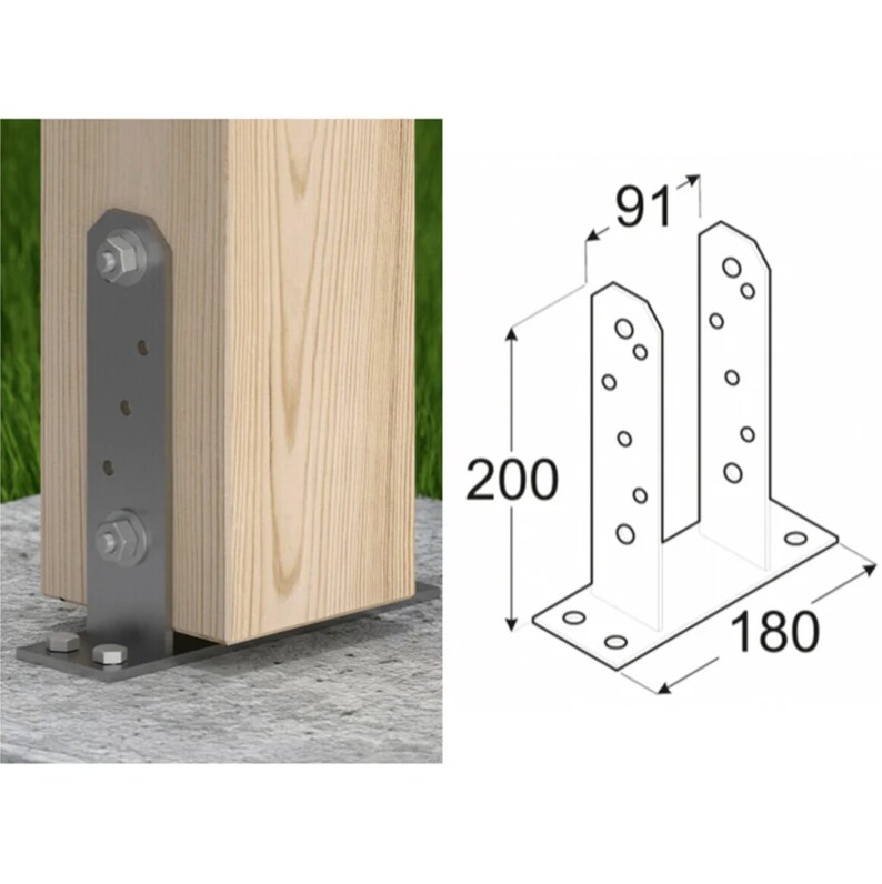 Heavy Duty Hot Dipped Galvanised Bolt Down Pergola Post Support Fence ...