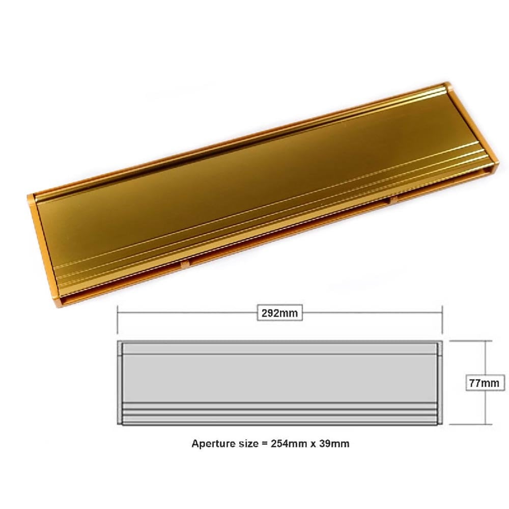 Aluminium Letter Box Plate Postal Flap Cover Internal PVC Wooden Door ...