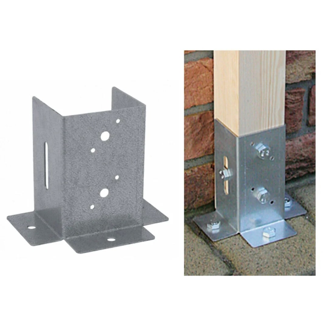 Galvanised Three Way Bolt Down Pergola Post Support Post Anchor Pergola ...