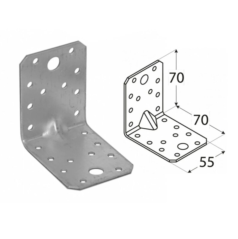 Heavy Duty Galvanised Reinforced Angle Brackets Corner Braces ...