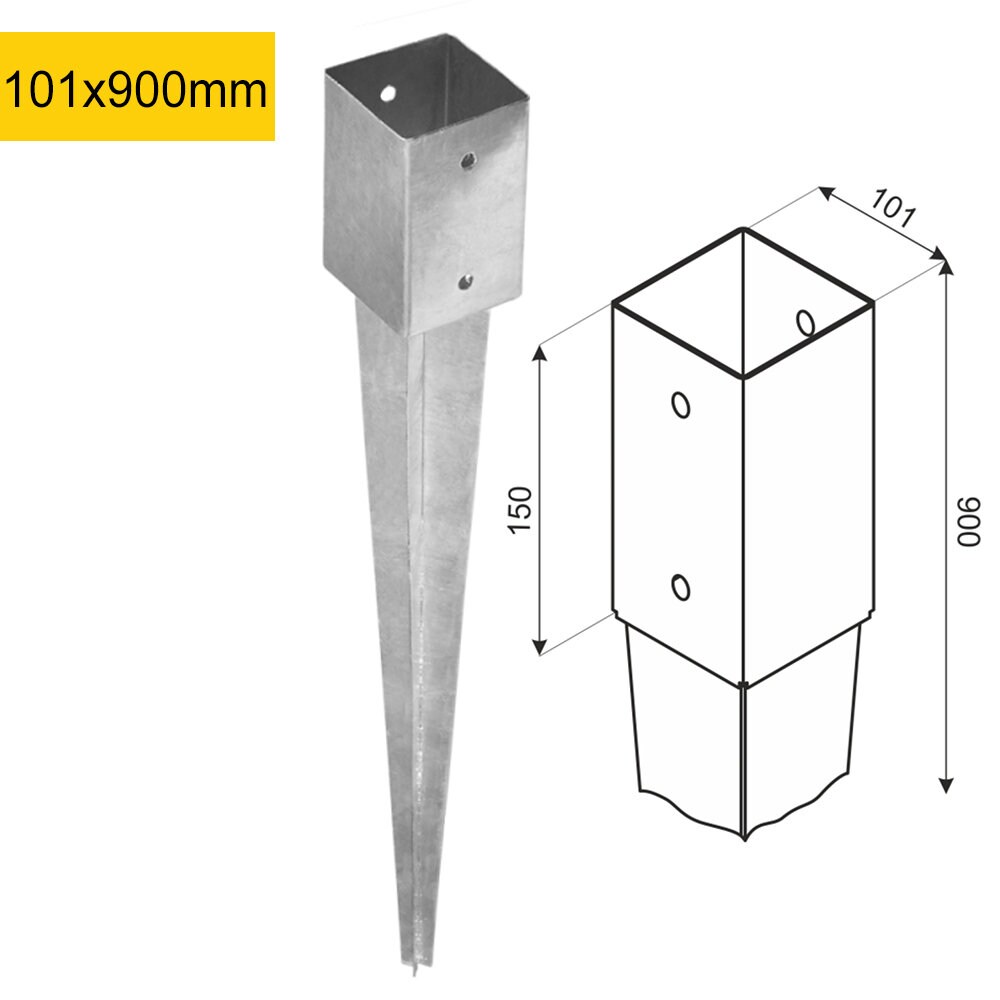 Heavy Duty Hot Dip Galvanised Pergola Post Spike | Fence Spike | Wooden ...