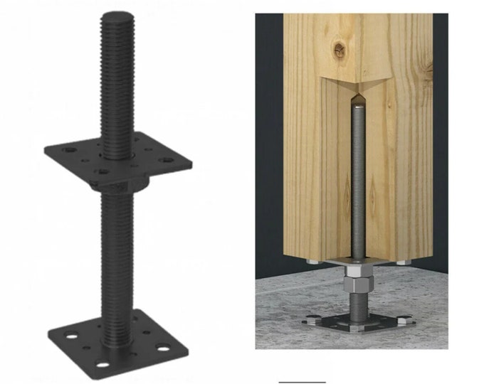 Heavy Duty Galvanised Height Adjustable Pergola Post Support Adjustable ...