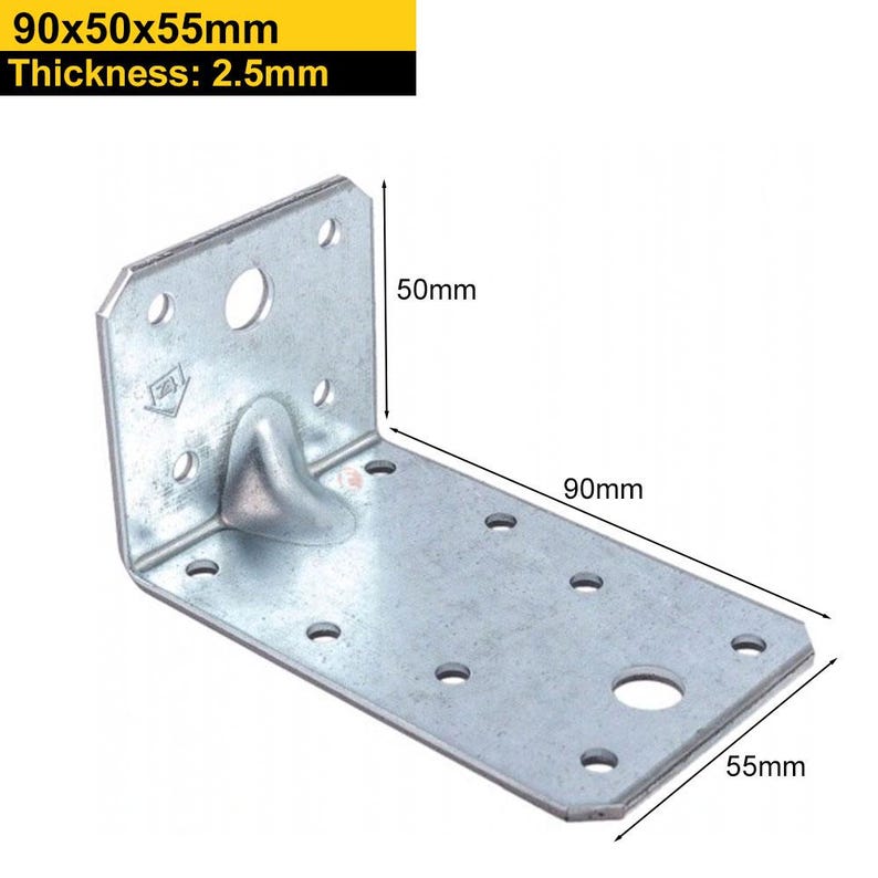 Heavy Duty Galvanised Reinforced Angle Brackets | Corner Braces ...