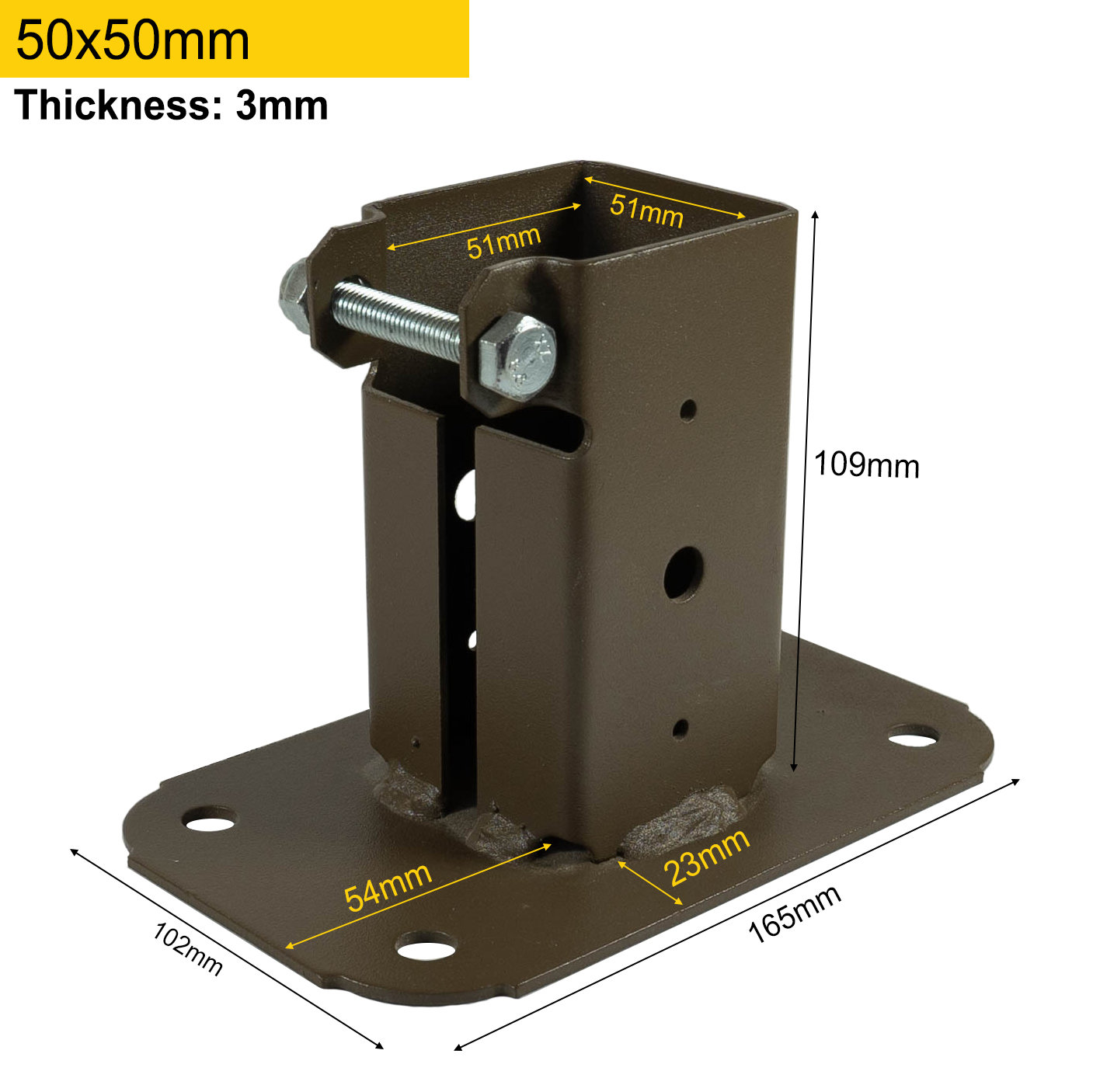 Heavy Duty Bolt Down Pergola Post Support | Bolt Down Fence Post ...