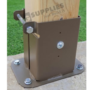 Heavy Duty Bolt Down Pergola Post Support | Bolt Down Fence Post ...