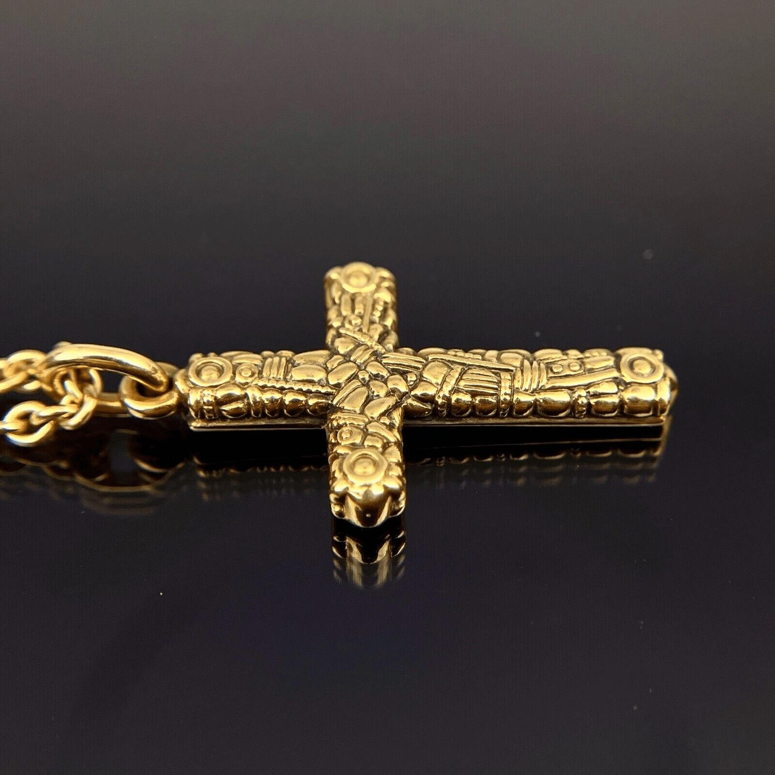 Alex Sepkus 18k Yellow Gold Cross Necklace With 18.25" Necklace - Etsy