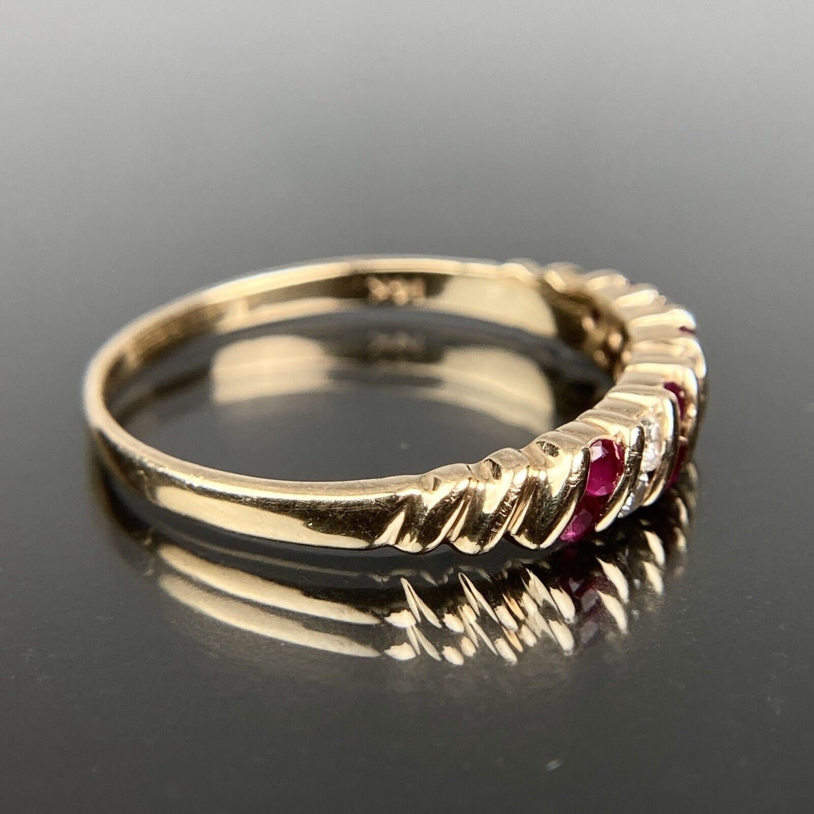 EFFY BH 14k Diamond & Ruby Yellow Gold Ring Band Size 8.5 - Etsy